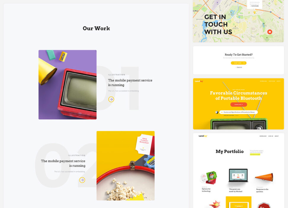 Landing Page: 80+ Layouts UI Kit - GraphicsBunker