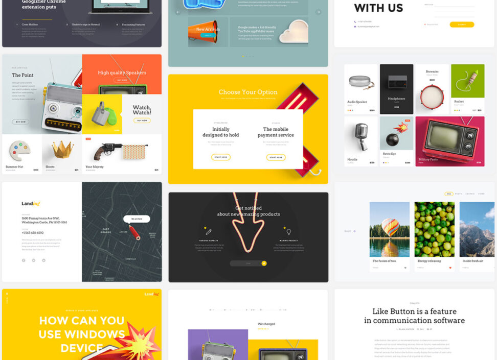 Landing Page: 80+ Layouts UI Kit - GraphicsBunker