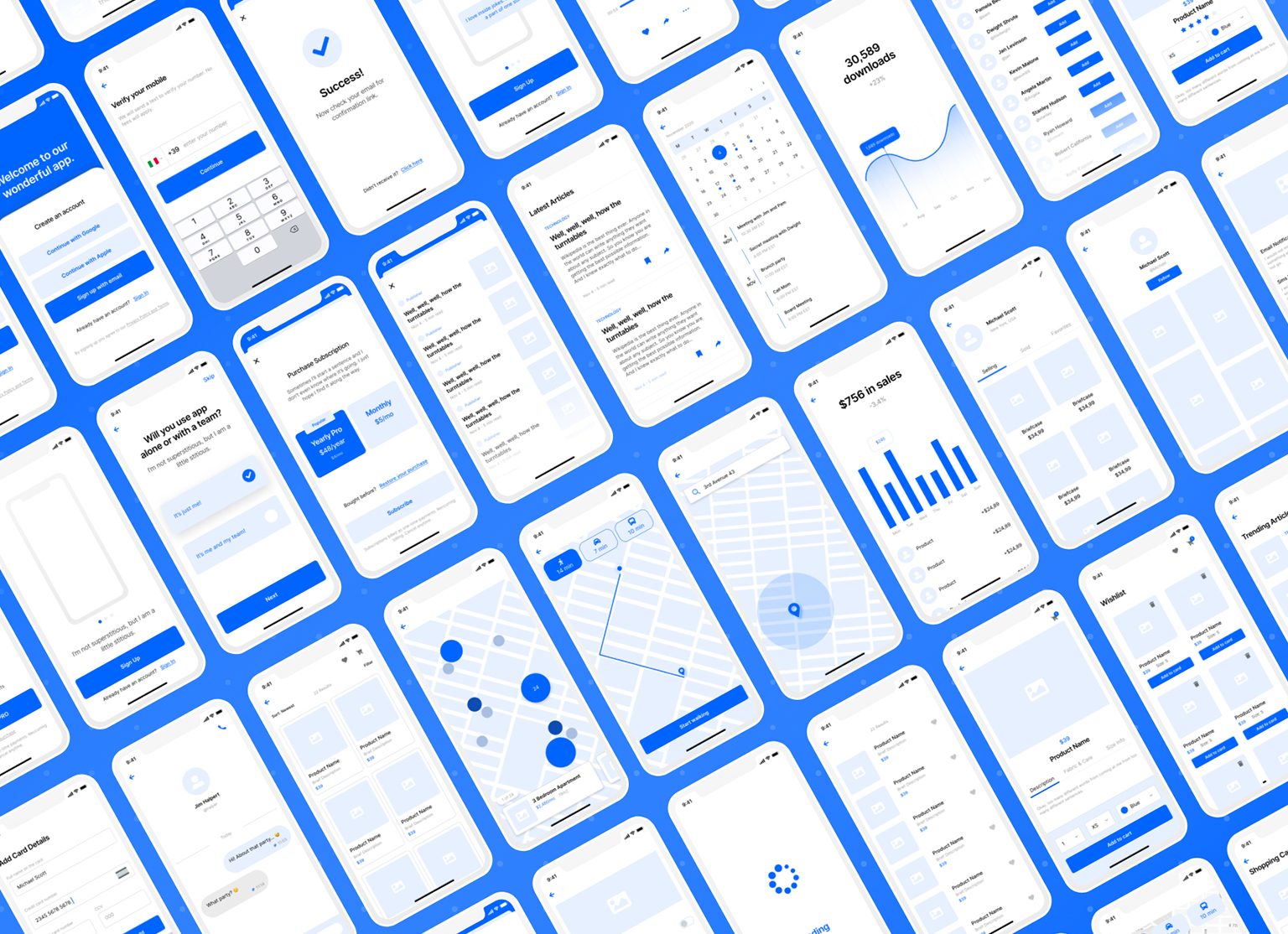 Brigita: IOS 14 App Wireframe Kit - GraphicsBunker
