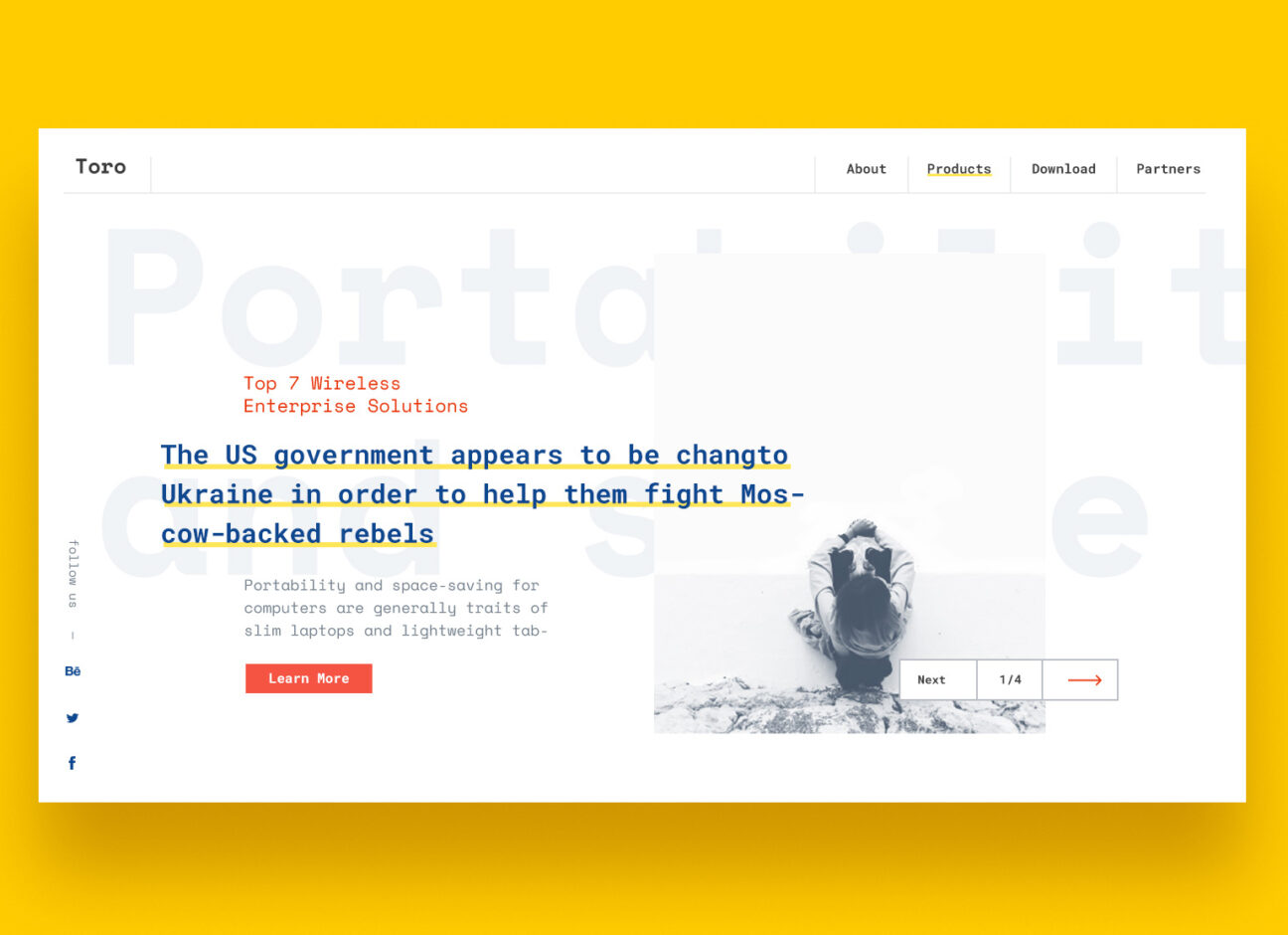 Toro: Minimal Web Template - GraphicsBunker