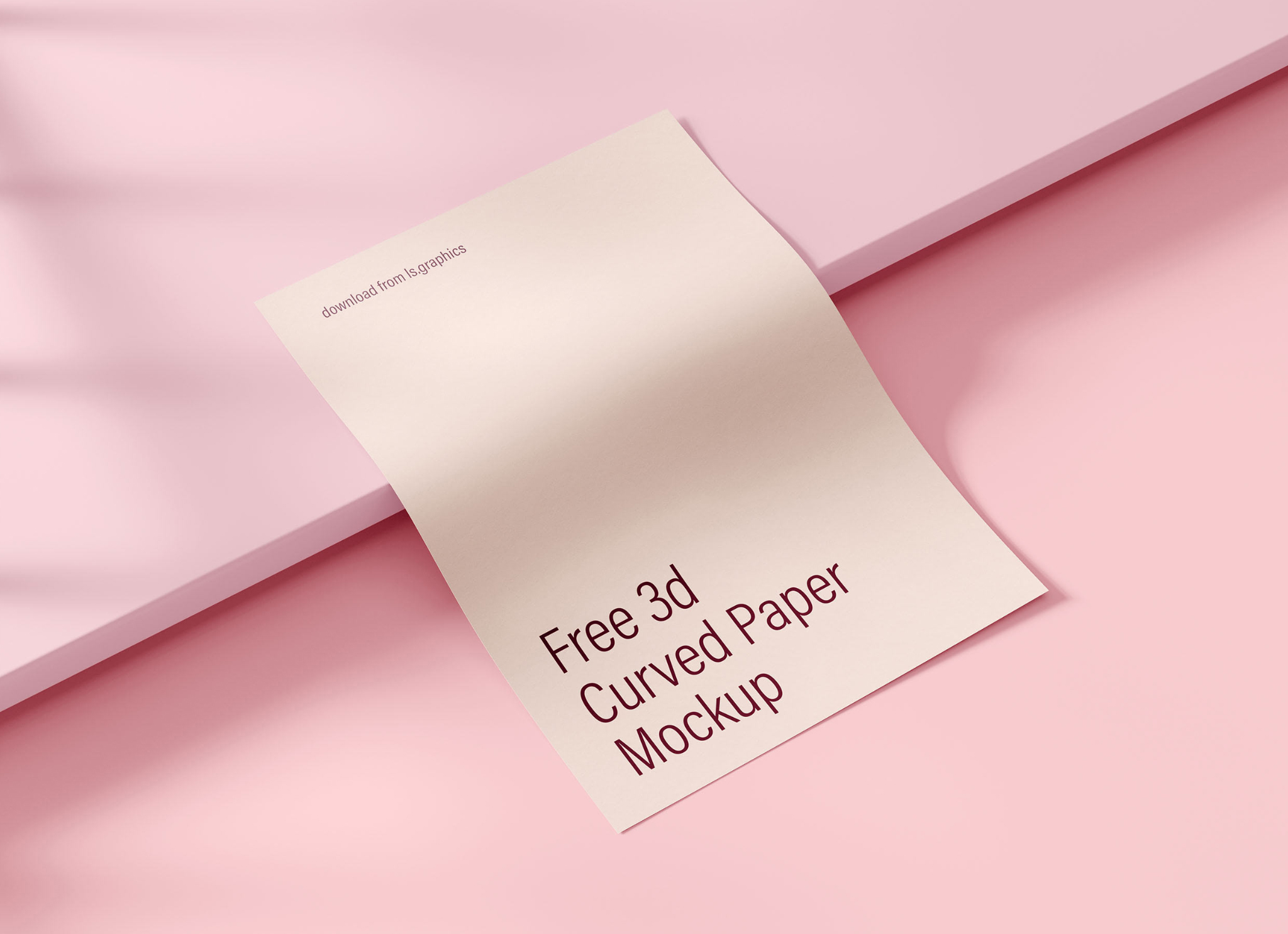 3D Curved A4 Paper Mockup - GraphicsBunker