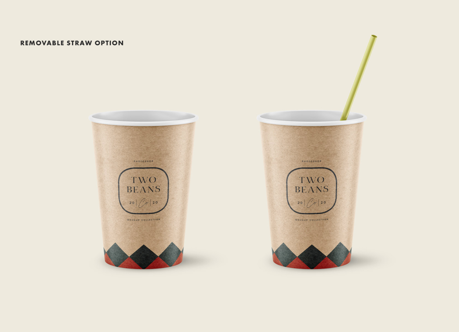 Coffee Cup Removable Straw Mockup - GraphicsBunker
