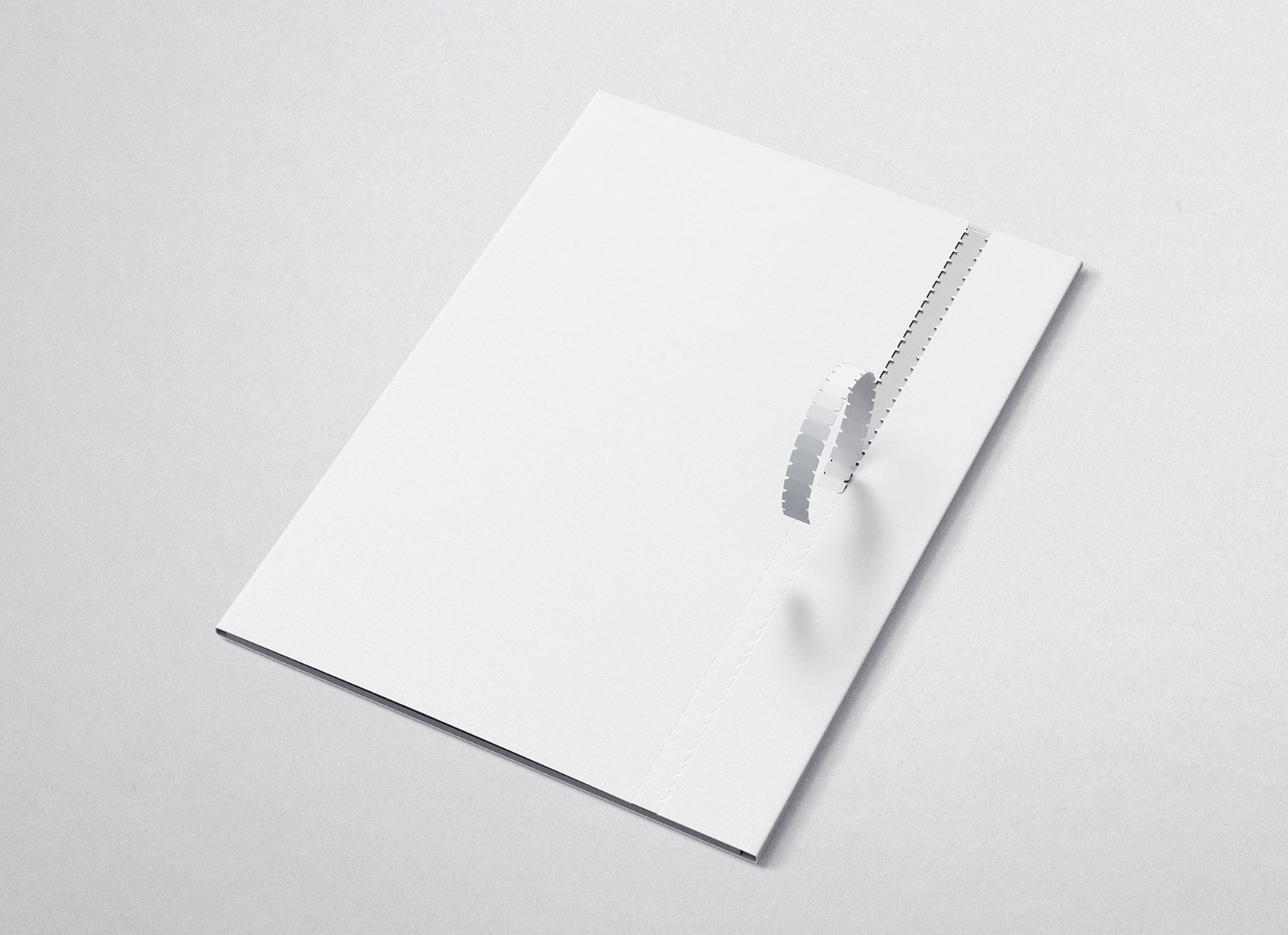 Folder Mockup With The Perforation - GraphicsBunker