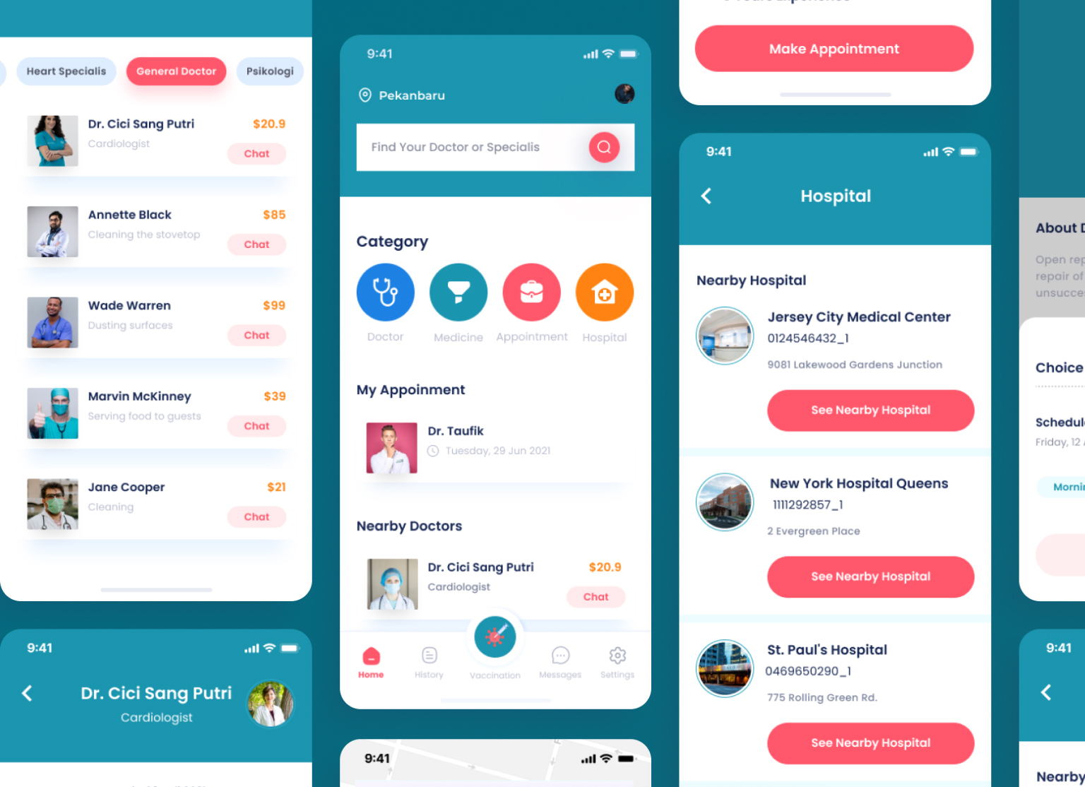 100+ HiDoc Medical App UI Kit - GraphicsBunker
