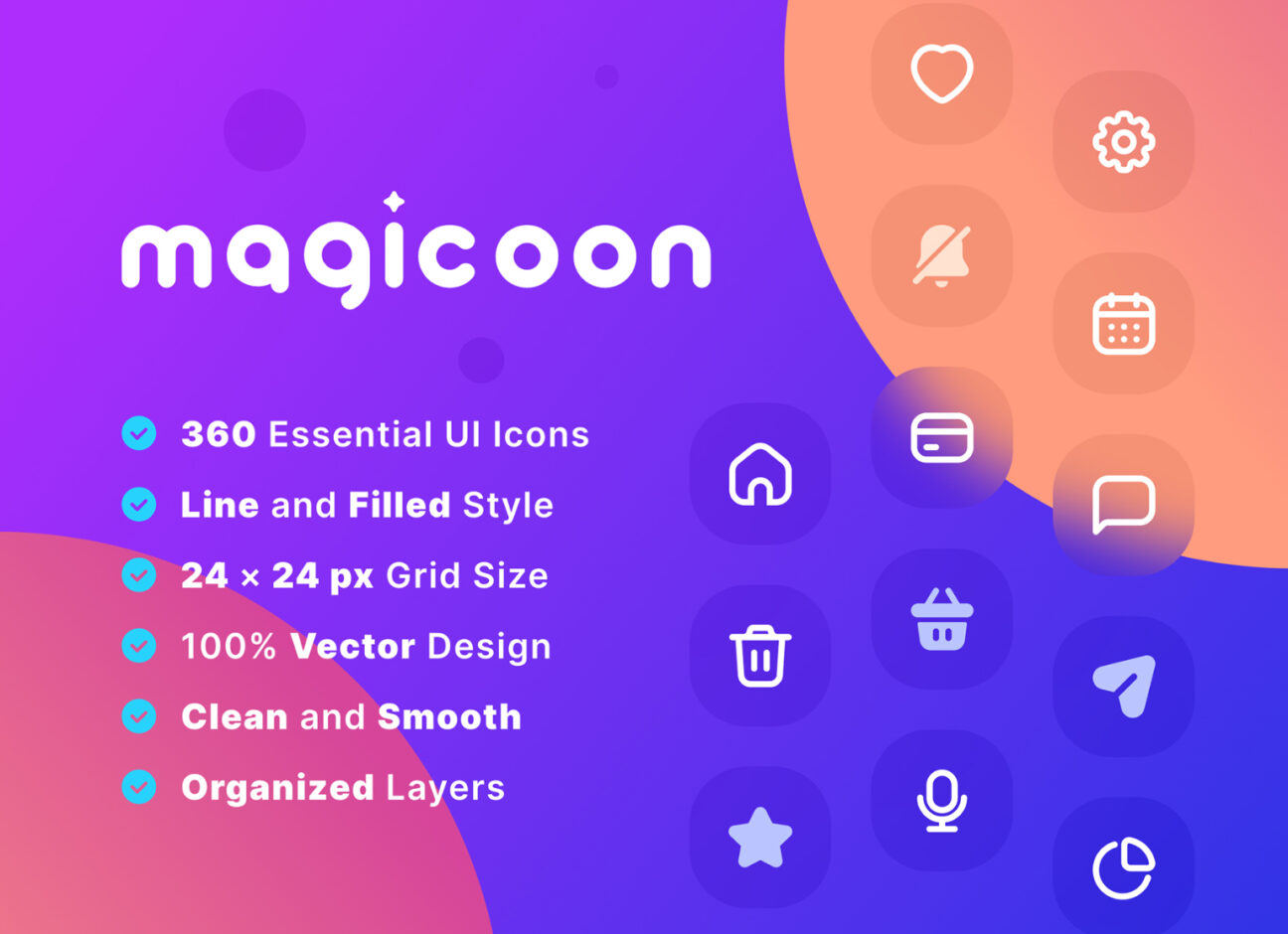 Magicoon Modern Icons Library - GraphicsBunker