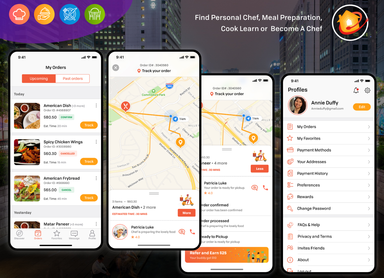 Open Kitchen Mobile IOS App UI Kit - GraphicsBunker