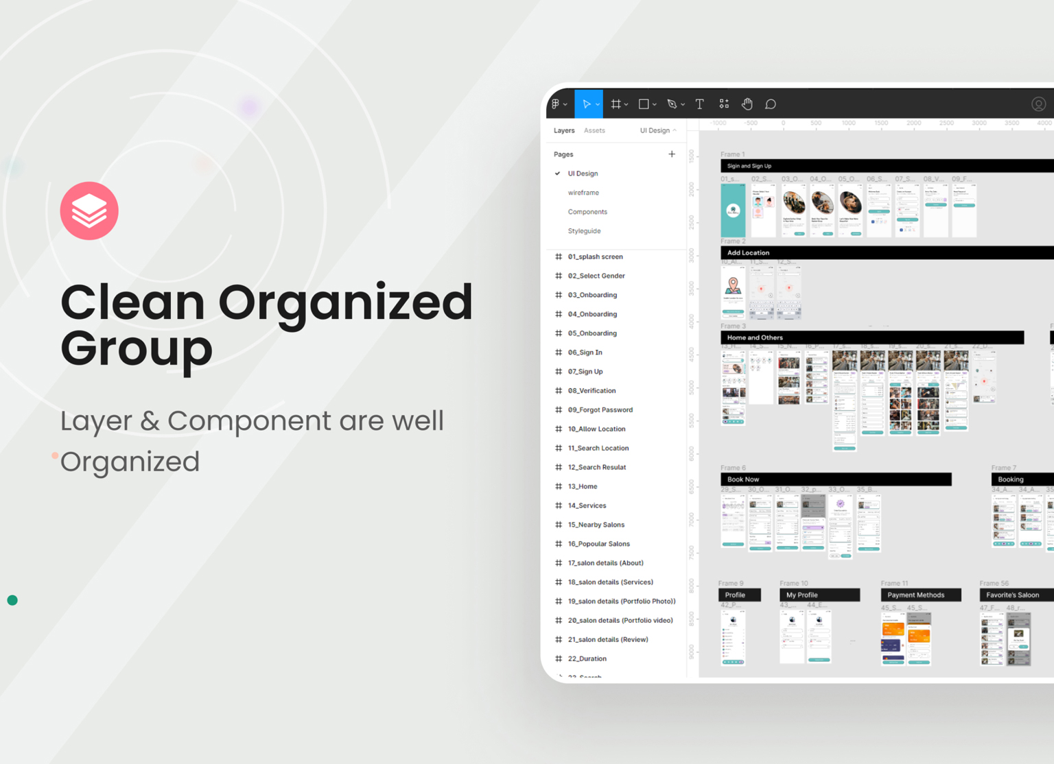 Barbershop Hair Salon App UI Kit - GraphicsBunker