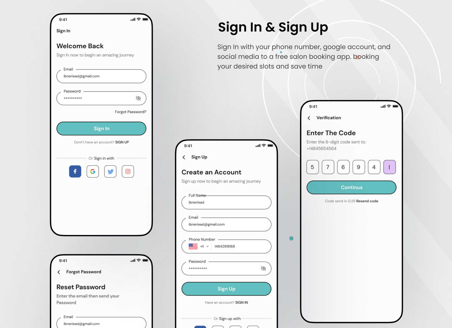 Barbershop Hair Salon App UI Kit - GraphicsBunker