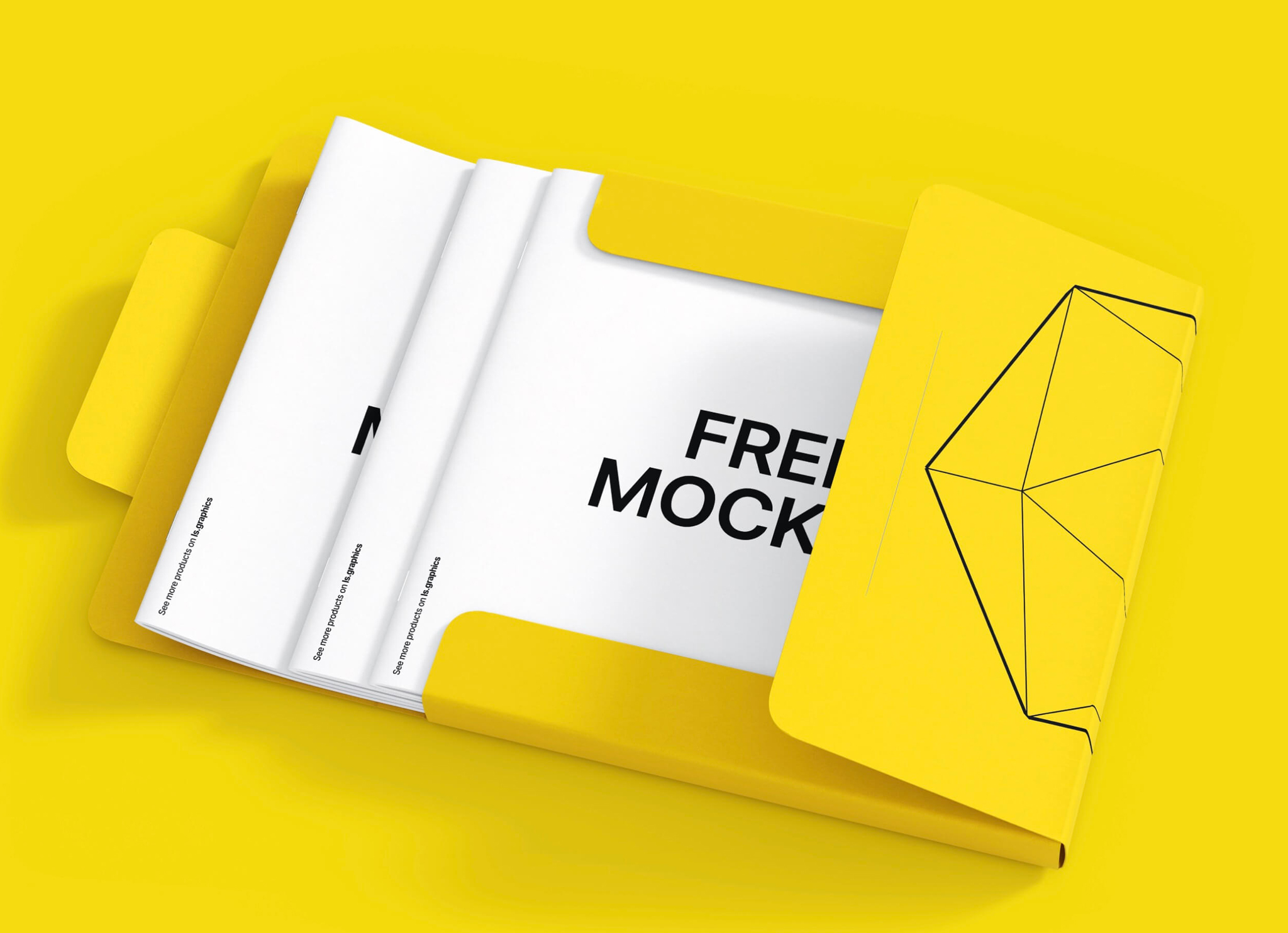 Cardboard Folder Brochures Mockup - GraphicsBunker