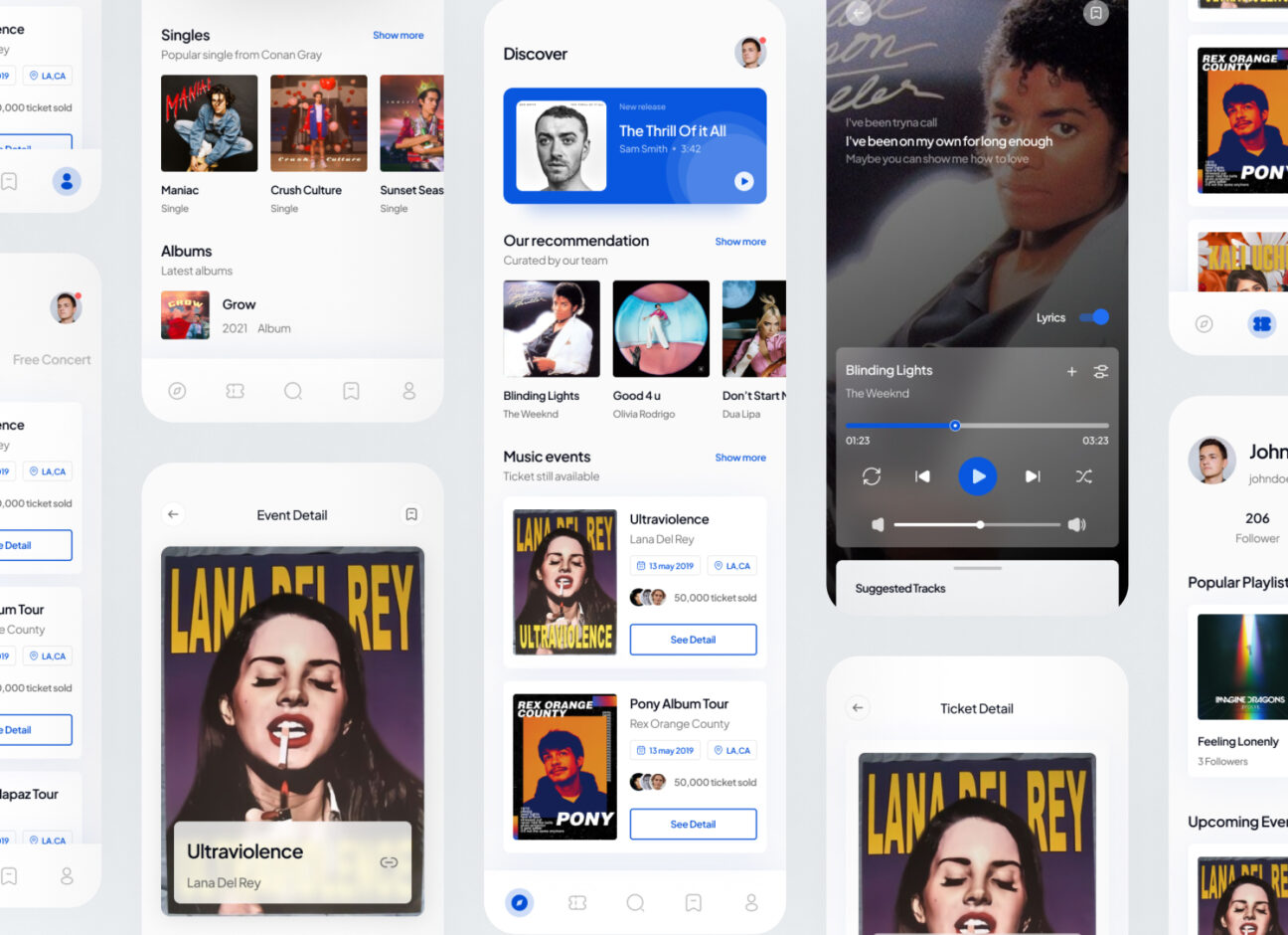 Elegant Music & Event App UI Kit - GraphicsBunker