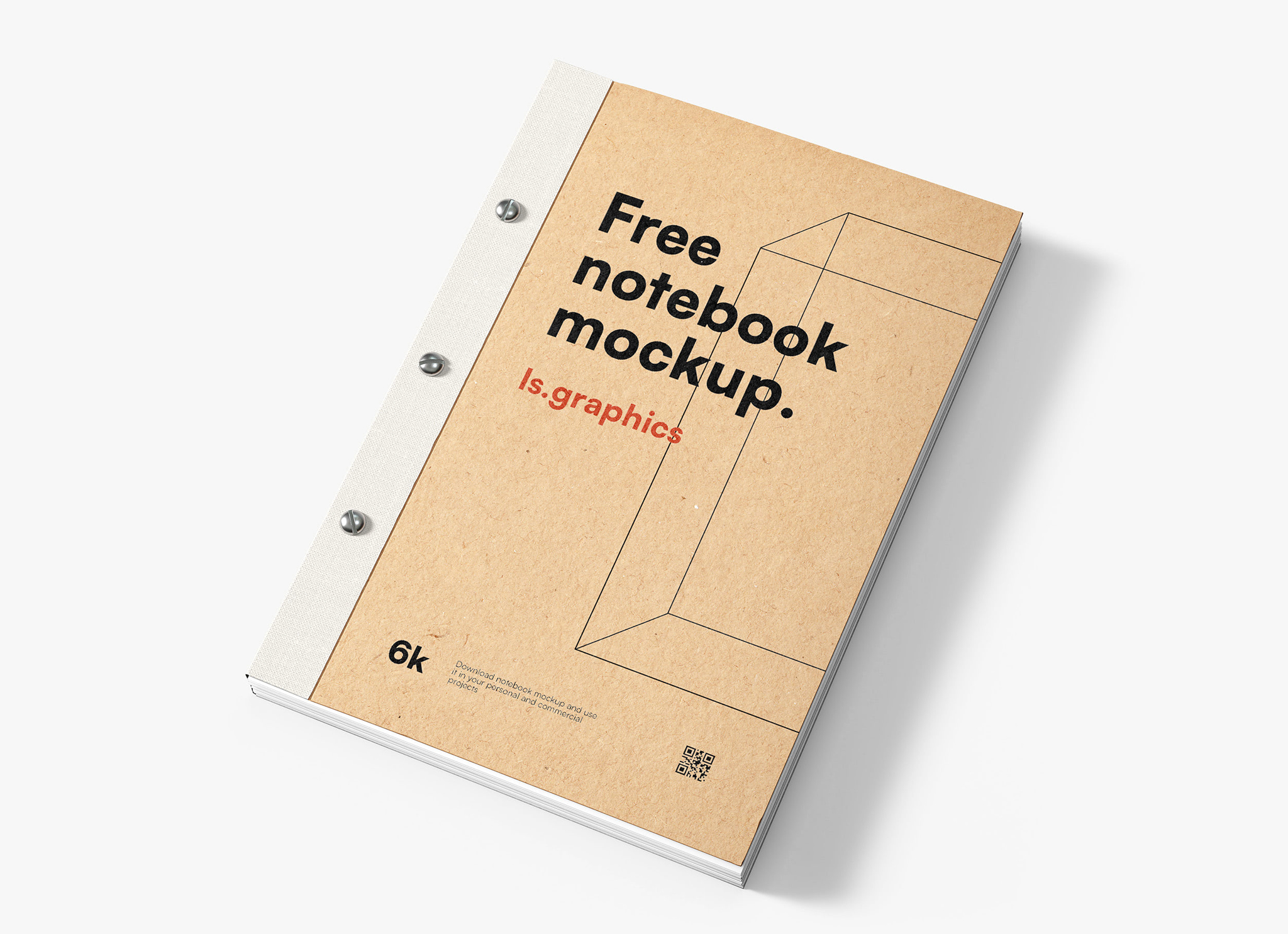 Kraft Paper Closed Notebook Mockup - GraphicsBunker