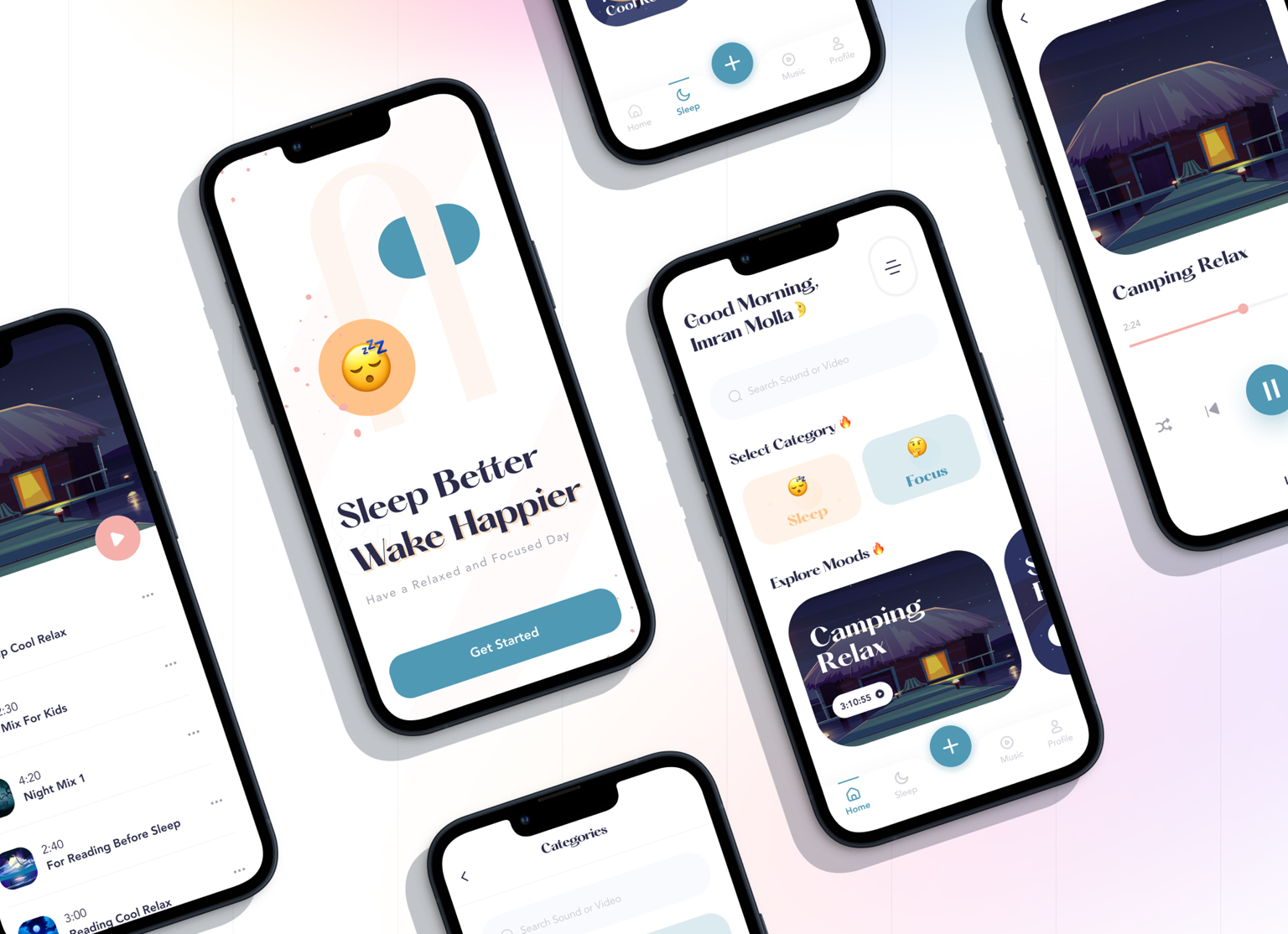 Neatly Sleep Magic App UI Kit - GraphicsBunker