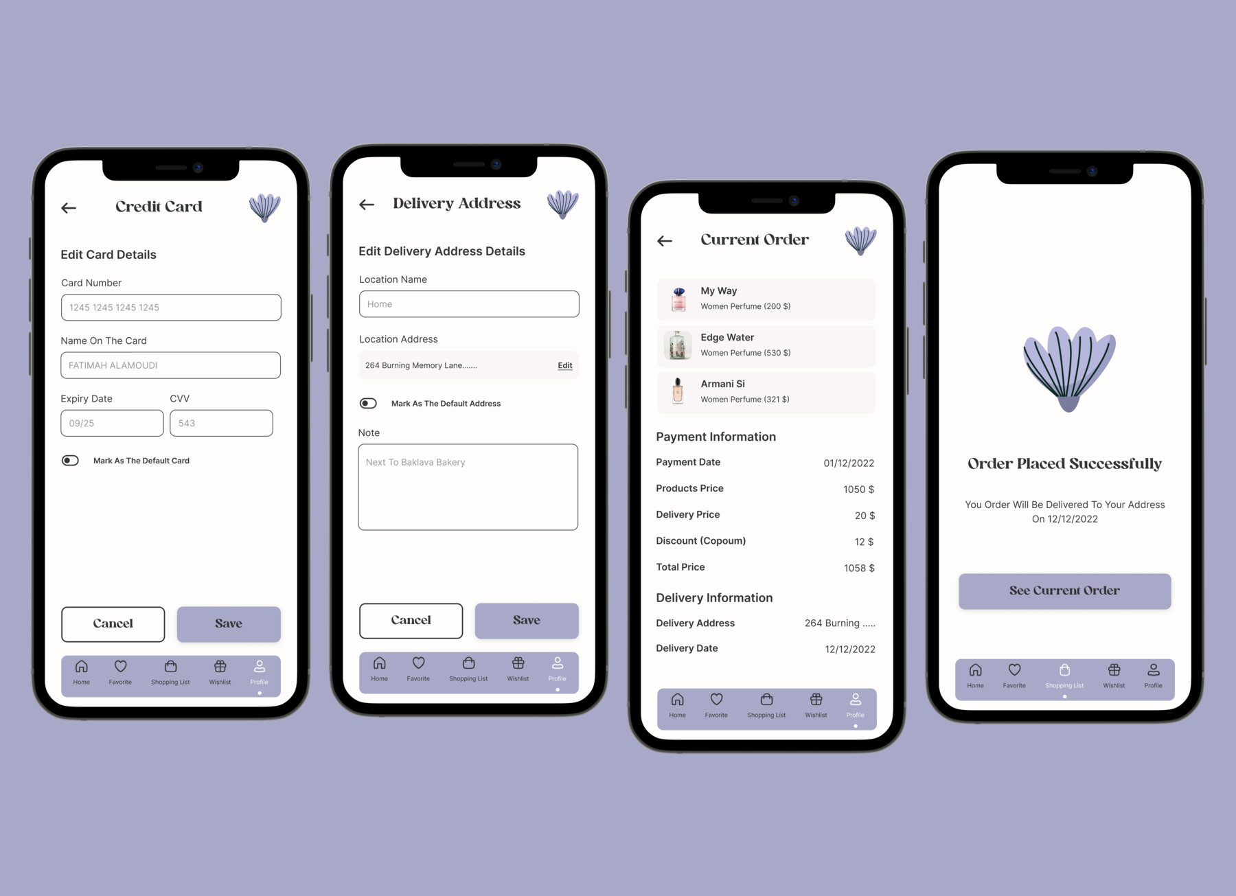 Perfume ECommerce App UI Kit - GraphicsBunker