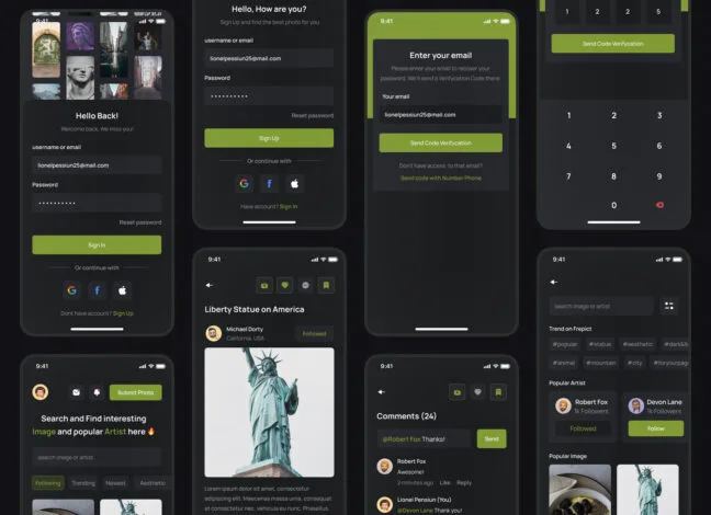 PickArt: Photo Stock IOS App UI Kit - GraphicsBunker