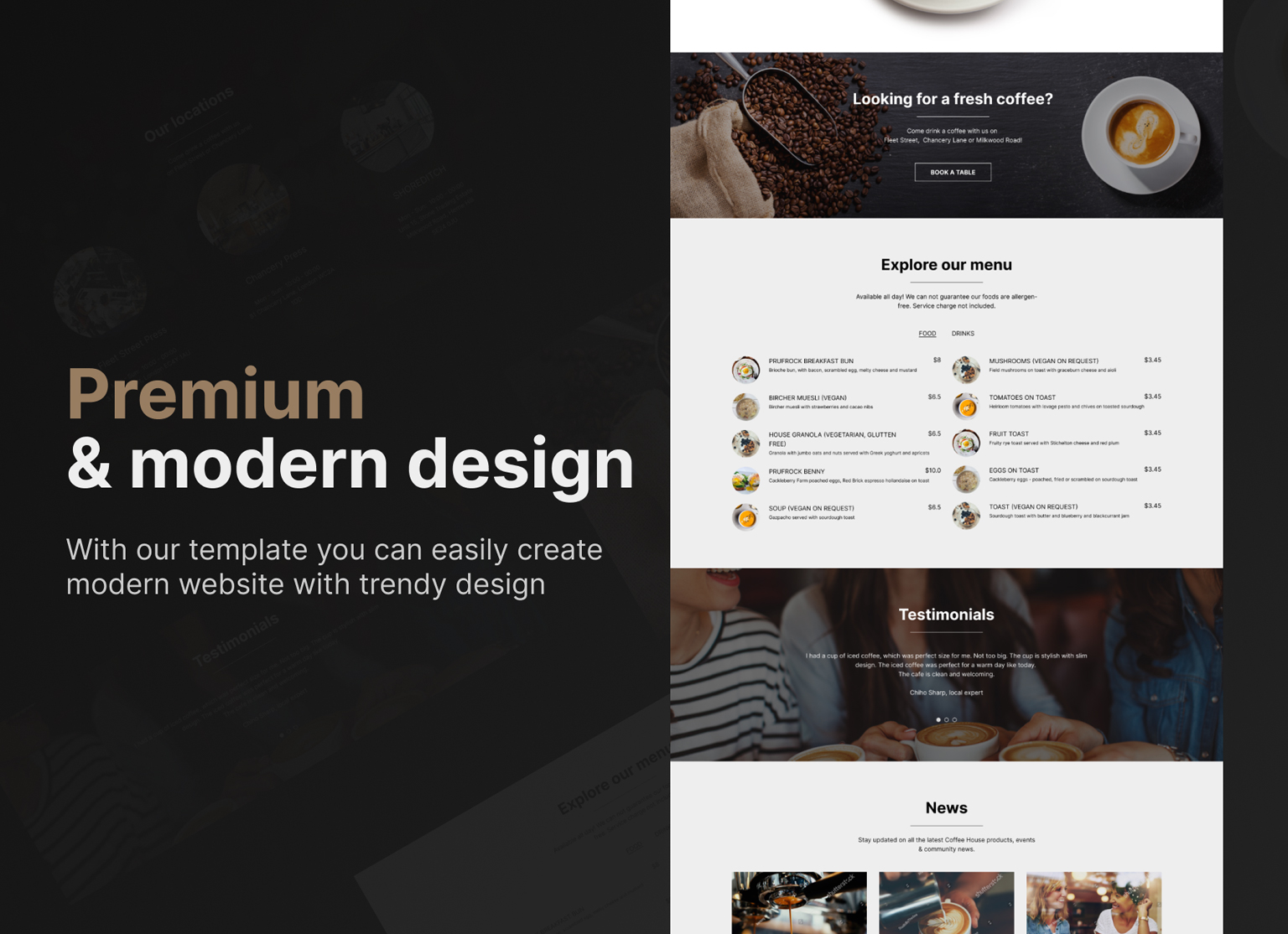 The Coffee Roasters Web Template - GraphicsBunker