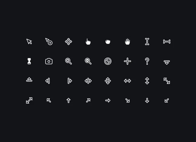 33 Universal Cursor Icons - GraphicsBunker