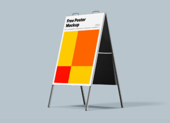 A-frame Poster Stand Mockup - GraphicsBunker