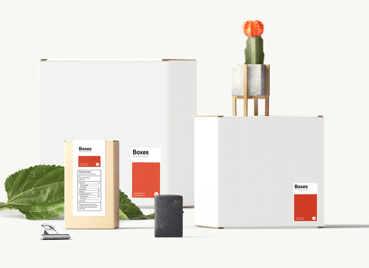 Good-looking Boxes Mockup Scene - GraphicsBunker