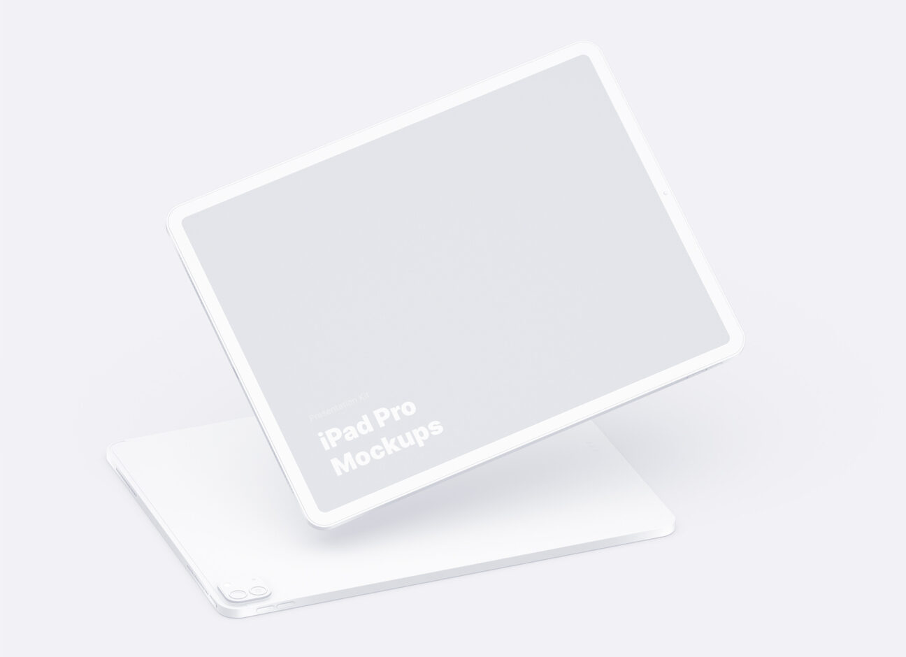 White/Black Clay IPad Pro Mockup - GraphicsBunker