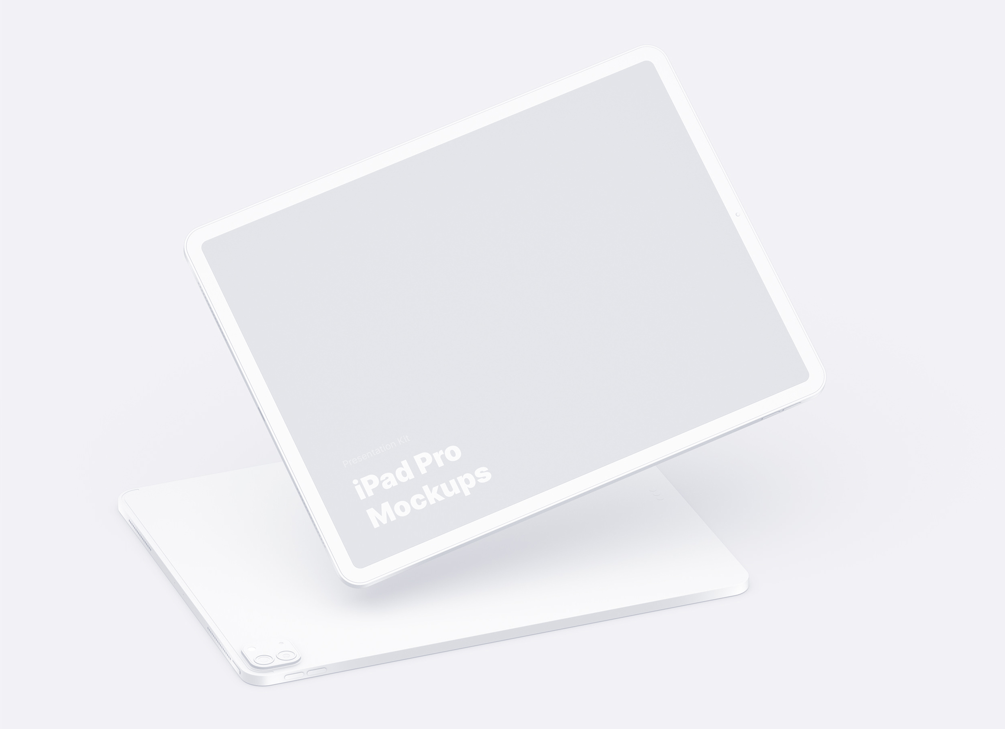 White/Black Clay IPad Pro Mockup - GraphicsBunker
