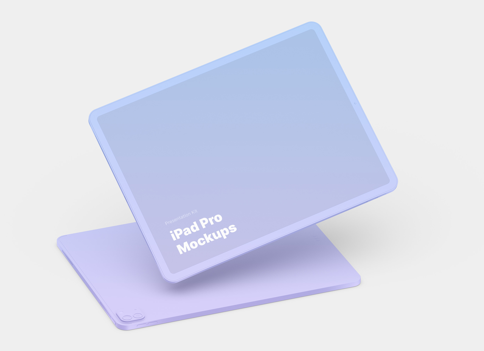 White/Black Clay IPad Pro Mockup - GraphicsBunker