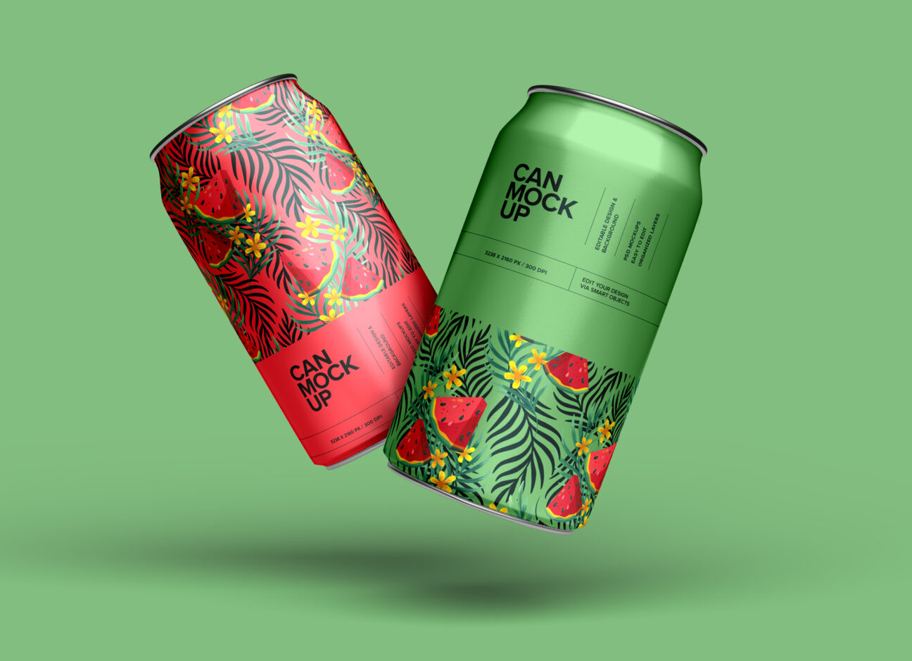 12 Oz Can Mockup - GraphicsBunker