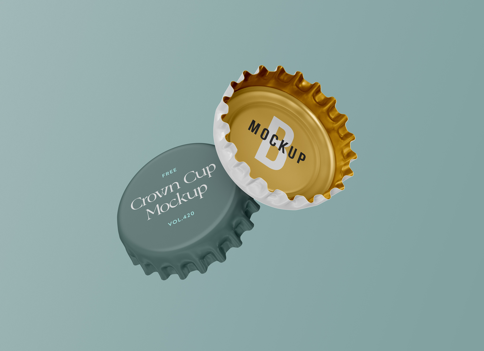 Beer Bottle Caps Mockup - GraphicsBunker