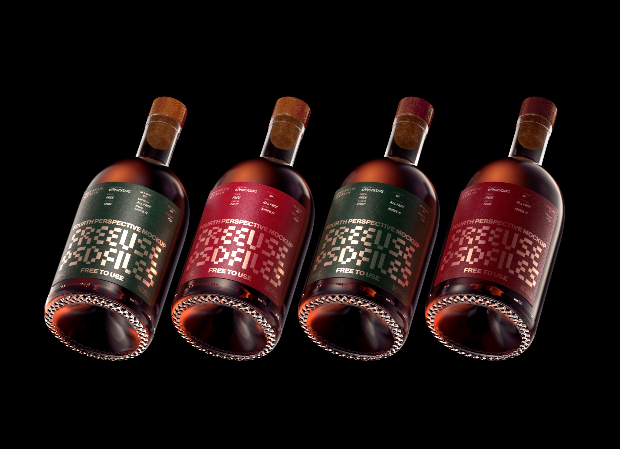 Liquor Bottles Mockup - GraphicsBunker