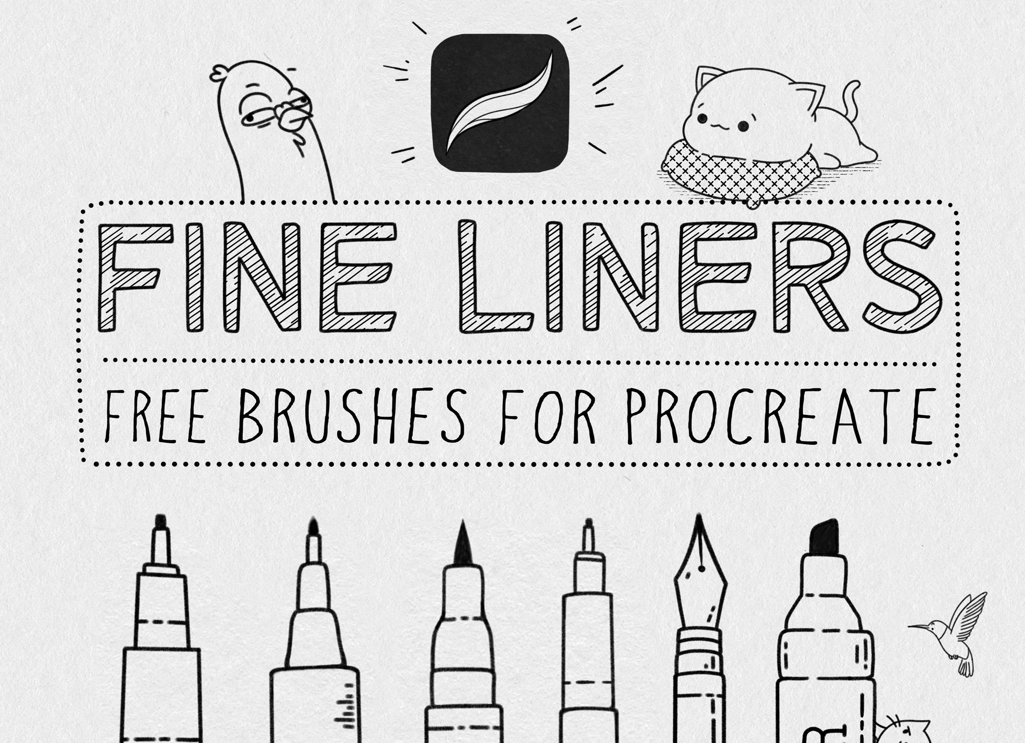 Fine Liner Procreate Brushes - GraphicsBunker