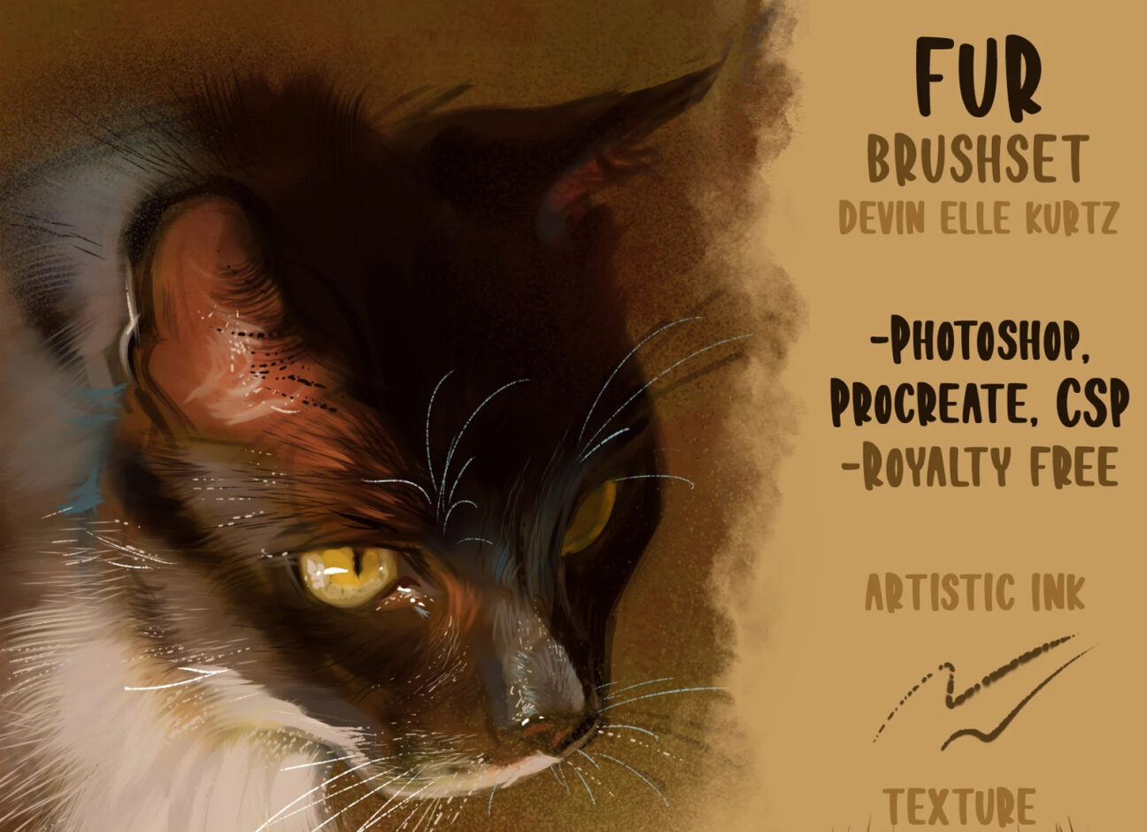 Fur Procreate Photoshop Brushes - GraphicsBunker