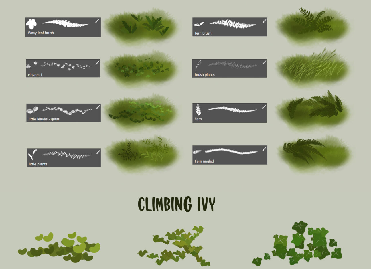 Grass Procreate Photoshop Brushes - GraphicsBunker