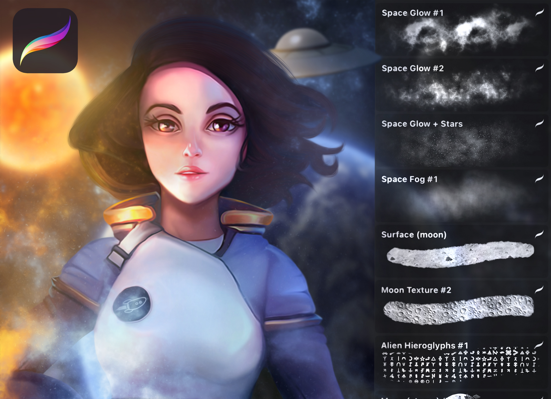 Alien Galaxy Procreate Brushes - GraphicsBunker