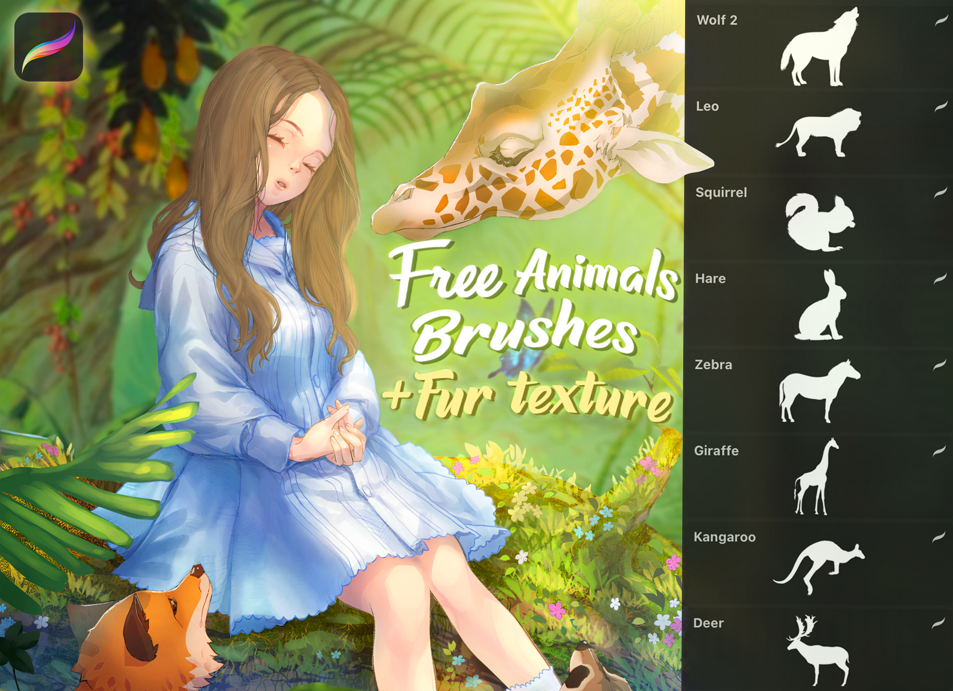 Animals Procreate Brushes, Fur Texture - GraphicsBunker