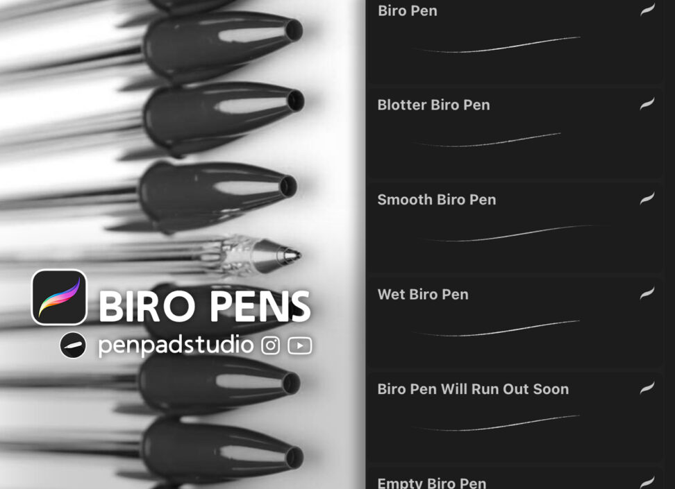 Ballpoint Pen Procreate Brushes - GraphicsBunker