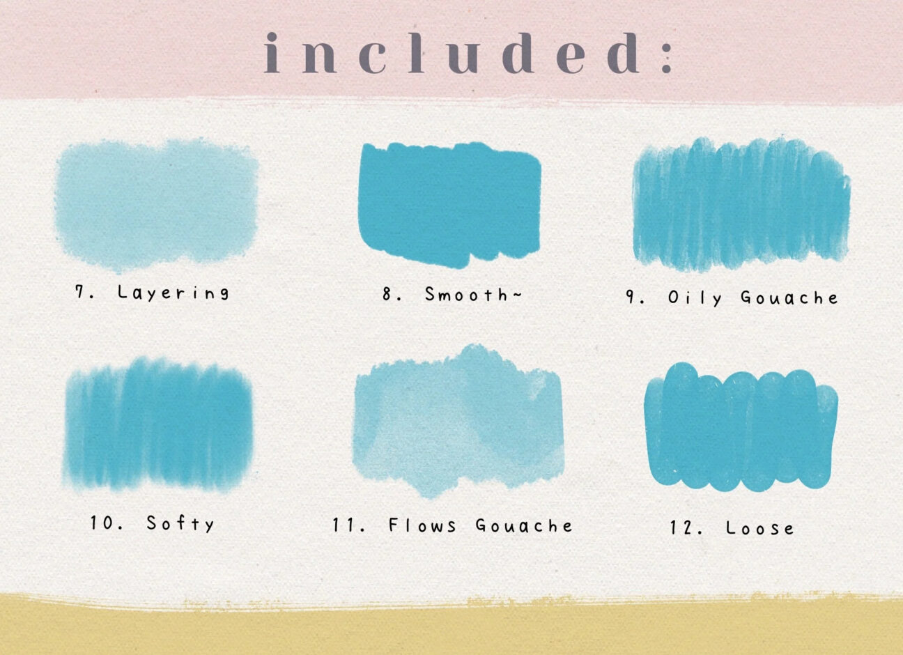 Gouachey Procreate Brushes - GraphicsBunker