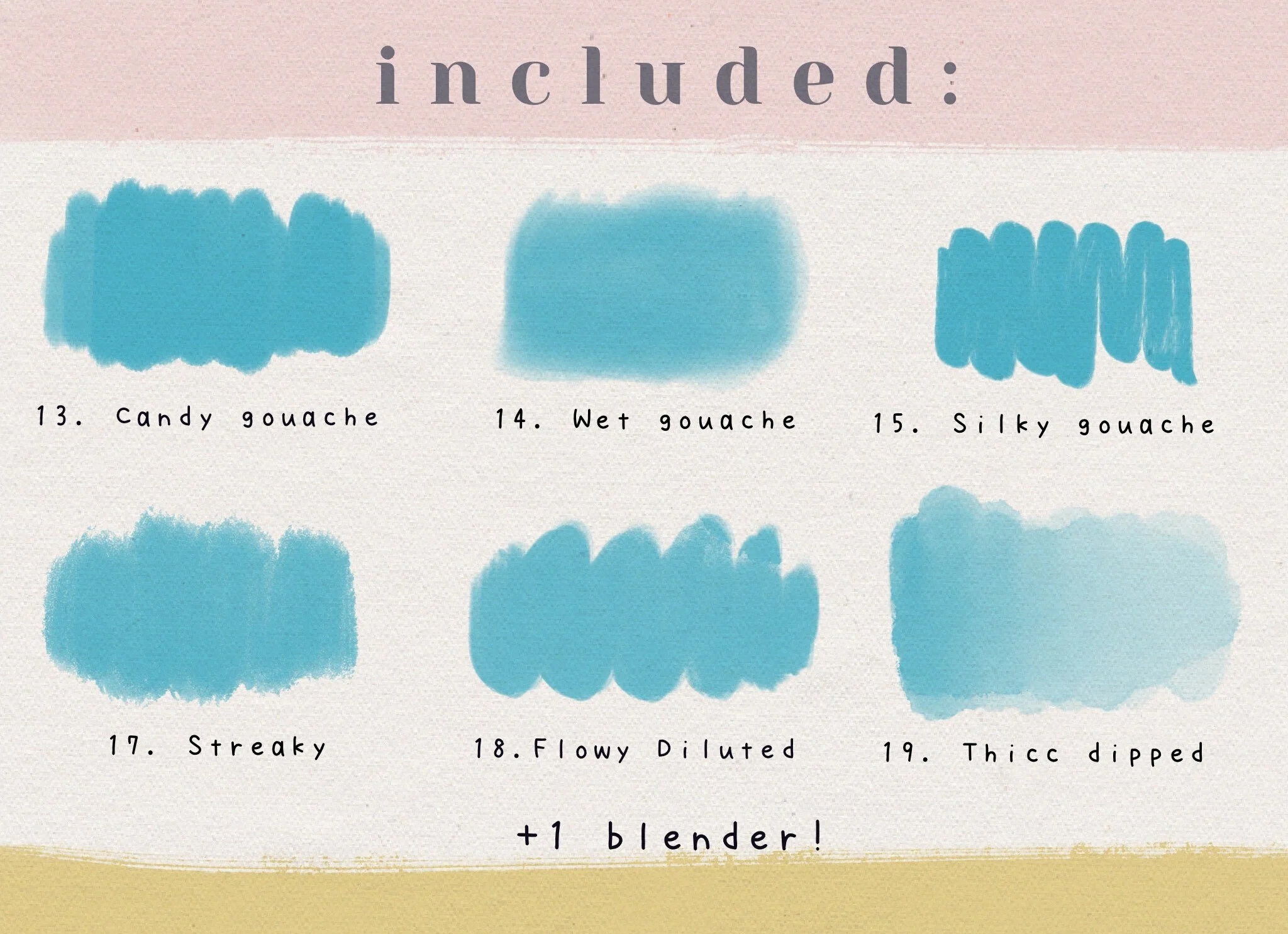 Gouachey Procreate Brushes - GraphicsBunker