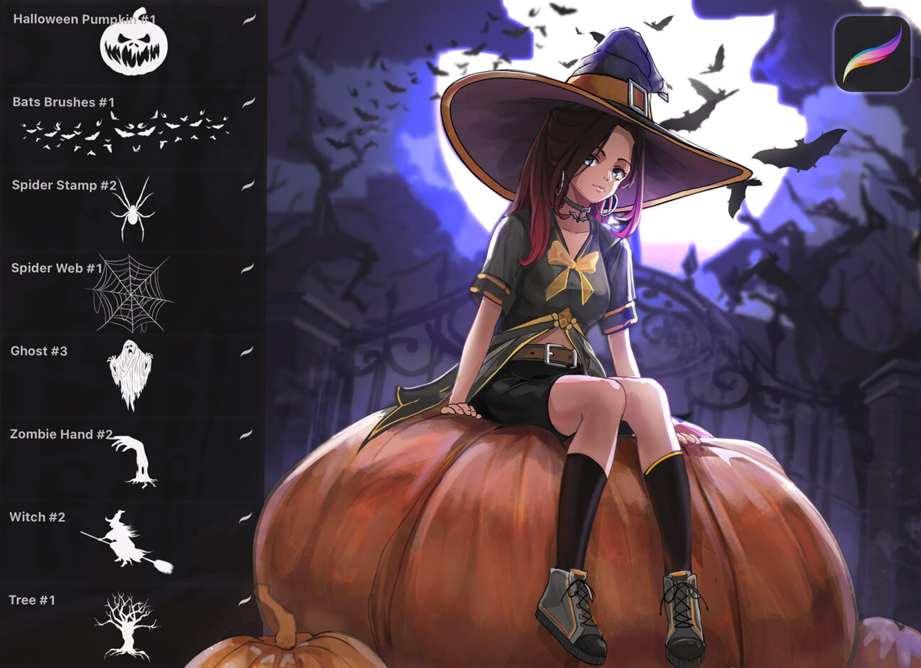Halloween Procreate Brushes - GraphicsBunker