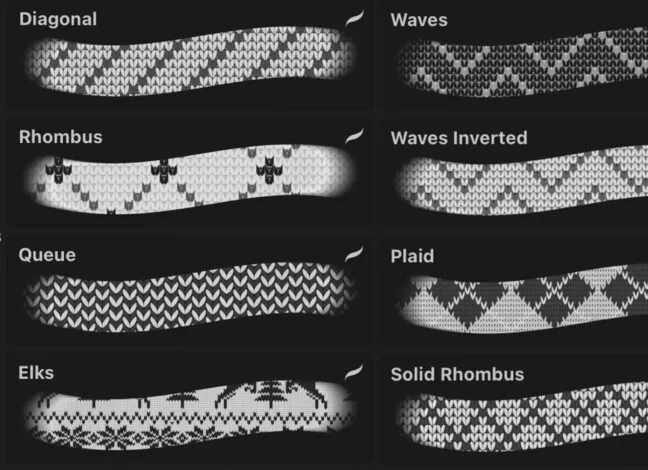 Knitting Patterns Procreate Brushes - GraphicsBunker
