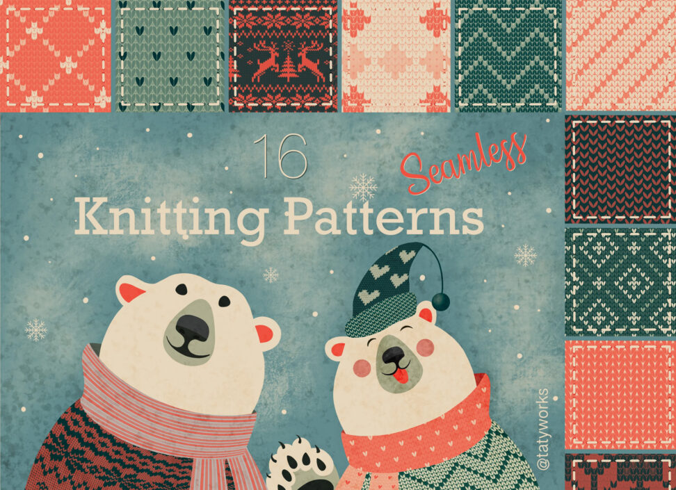 Knitting Patterns Procreate Brushes - GraphicsBunker