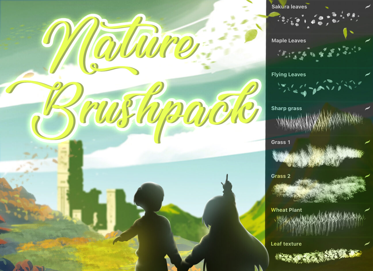Nature Procreate Brushes - GraphicsBunker