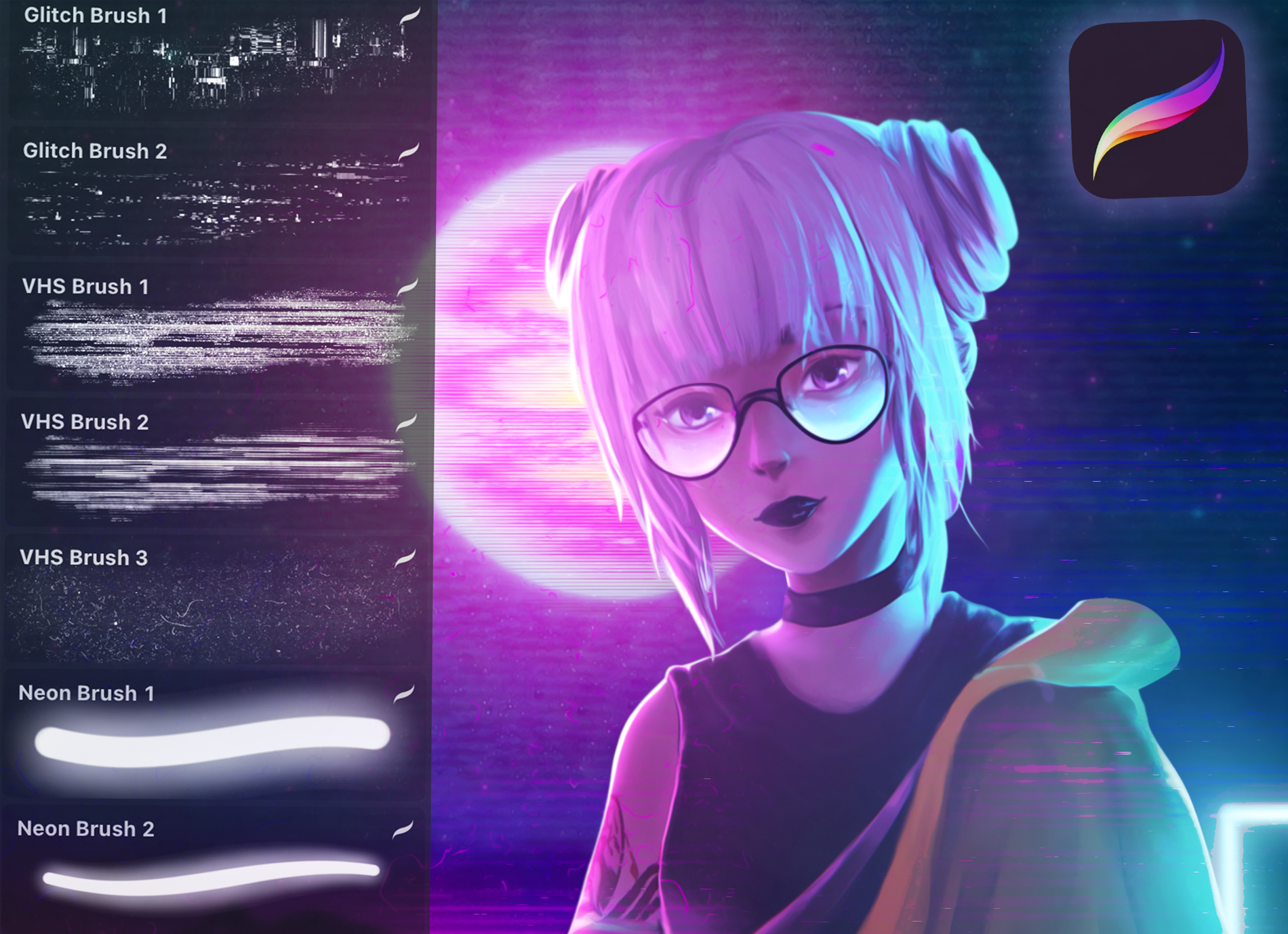 Retro VHS Procreate Brushes - GraphicsBunker