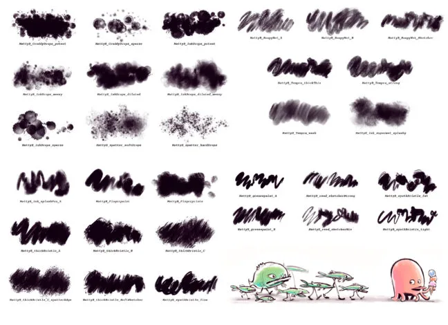 Splash Wet Media Procreate Brushes - GraphicsBunker