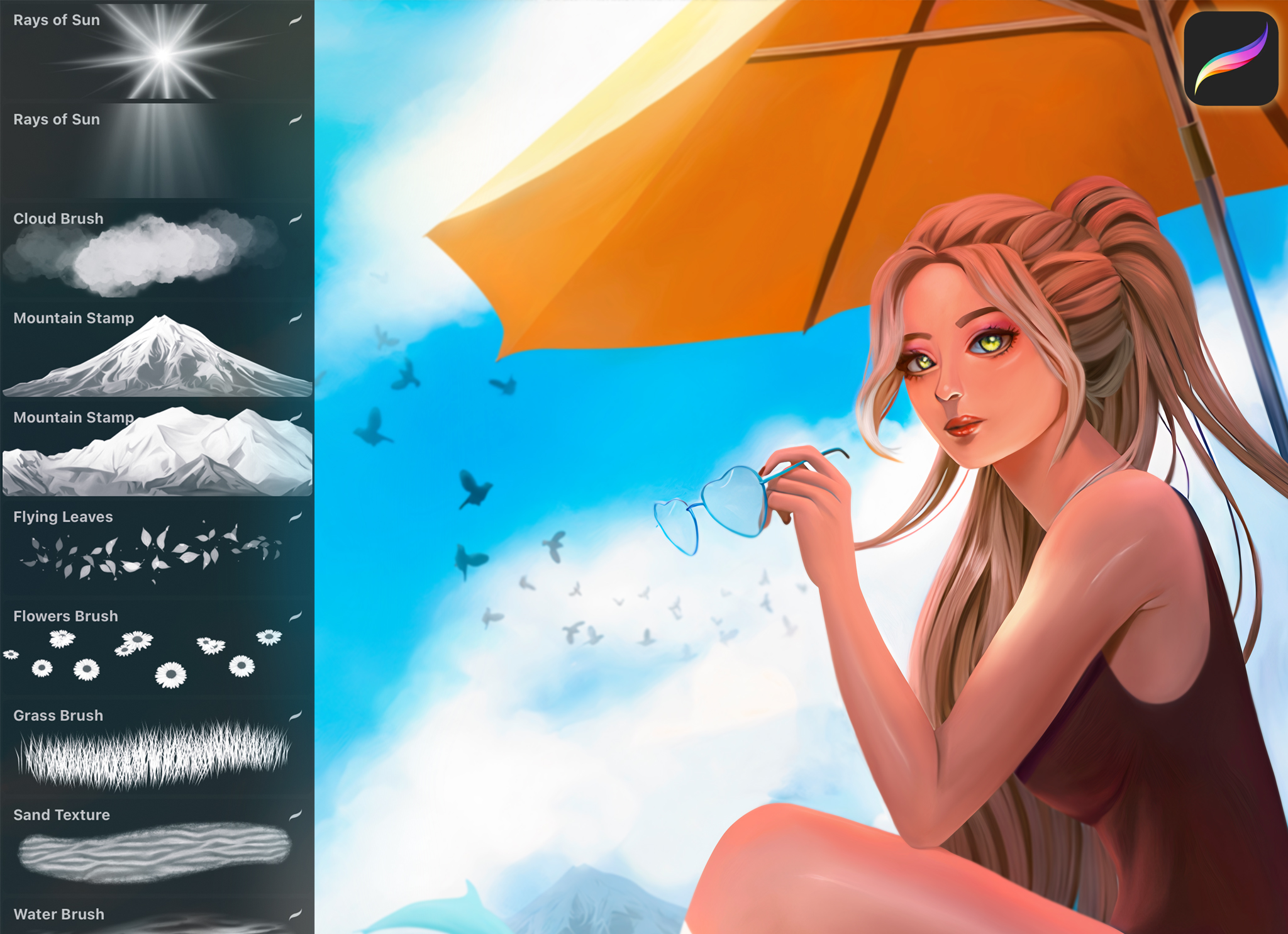 Summer Procreate Brushes - GraphicsBunker