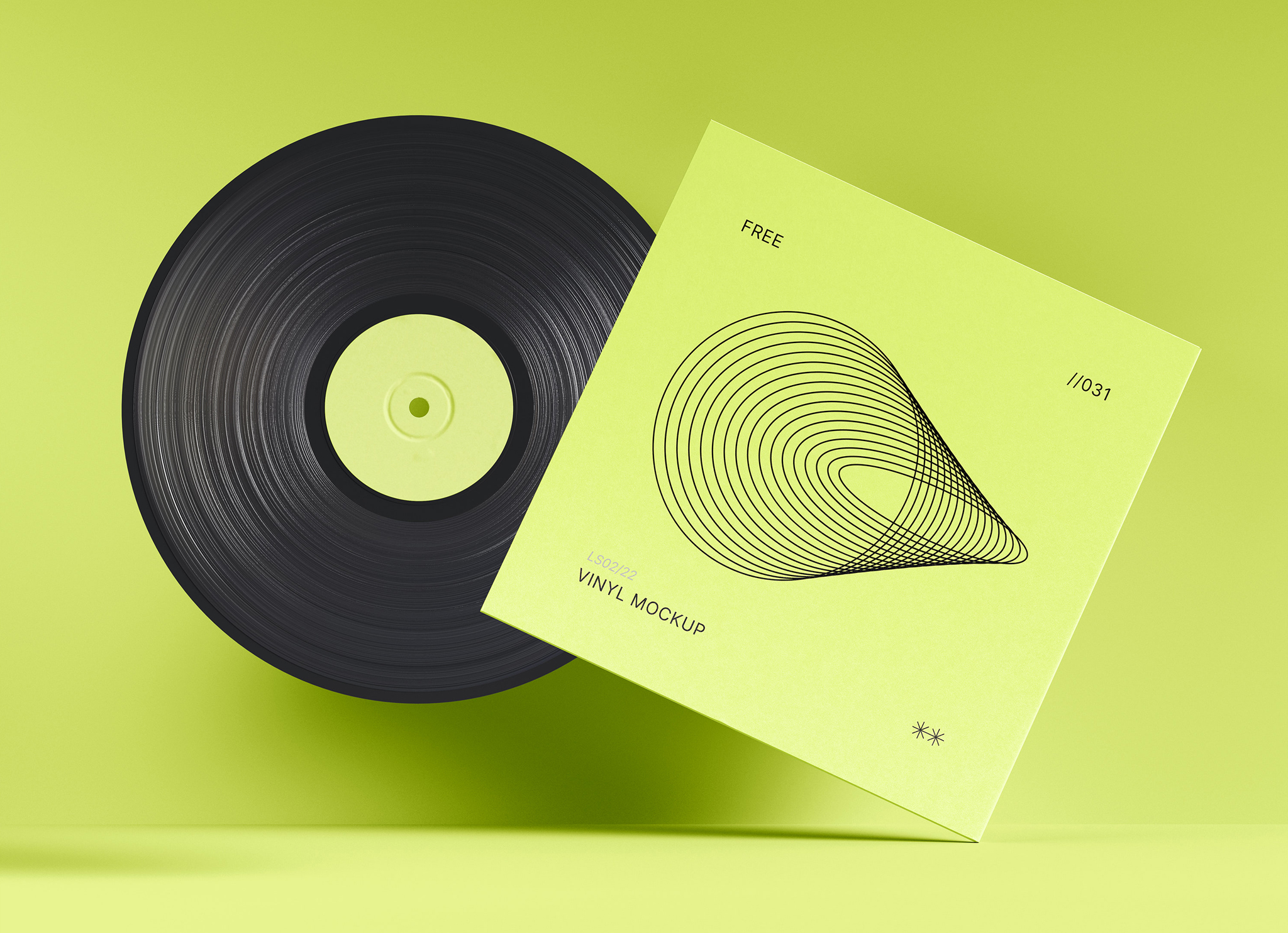 Vinyl And Cover Mockup - GraphicsBunker