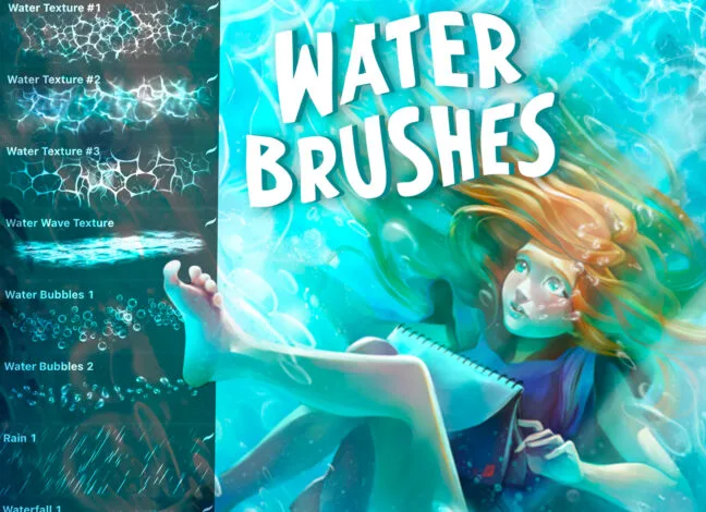 Water Procreate Brushes - GraphicsBunker