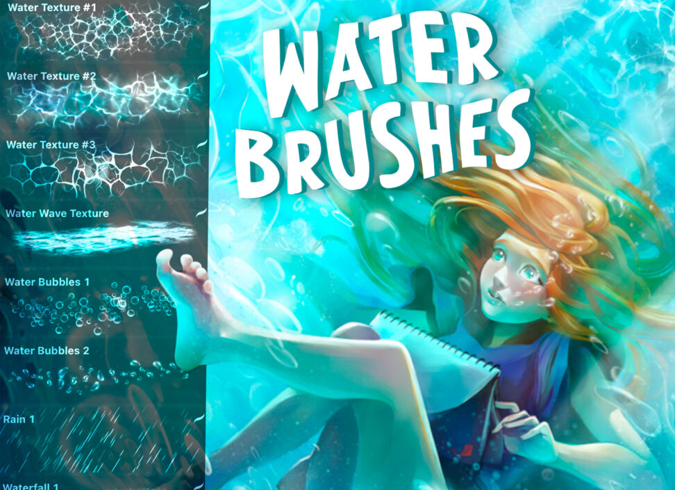 Water Procreate Brushes - GraphicsBunker