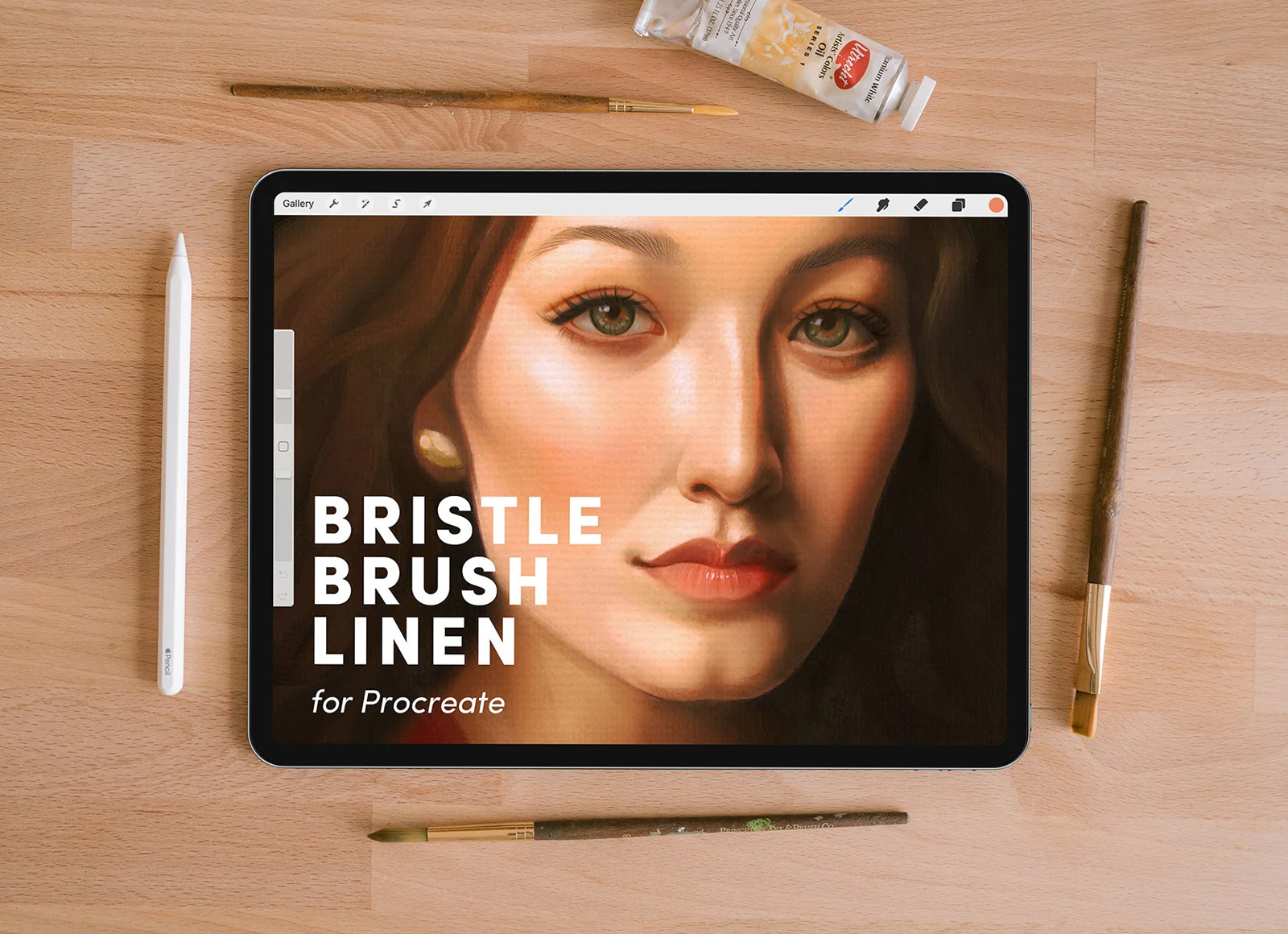 Bristle Linen Canvas Procreate Brush - GraphicsBunker