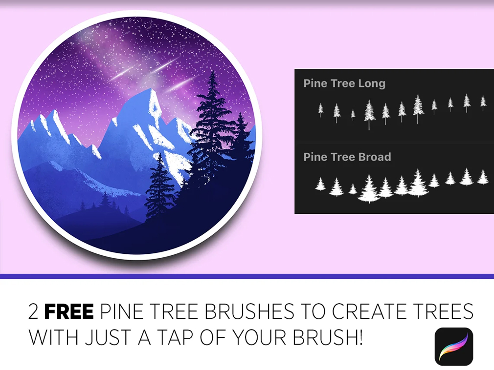 Pine Tree Brushes - GraphicsBunker