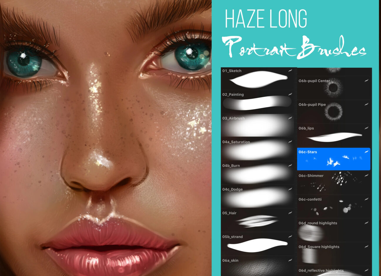 Portrait Procreate Brushes + Tutorial - GraphicsBunker