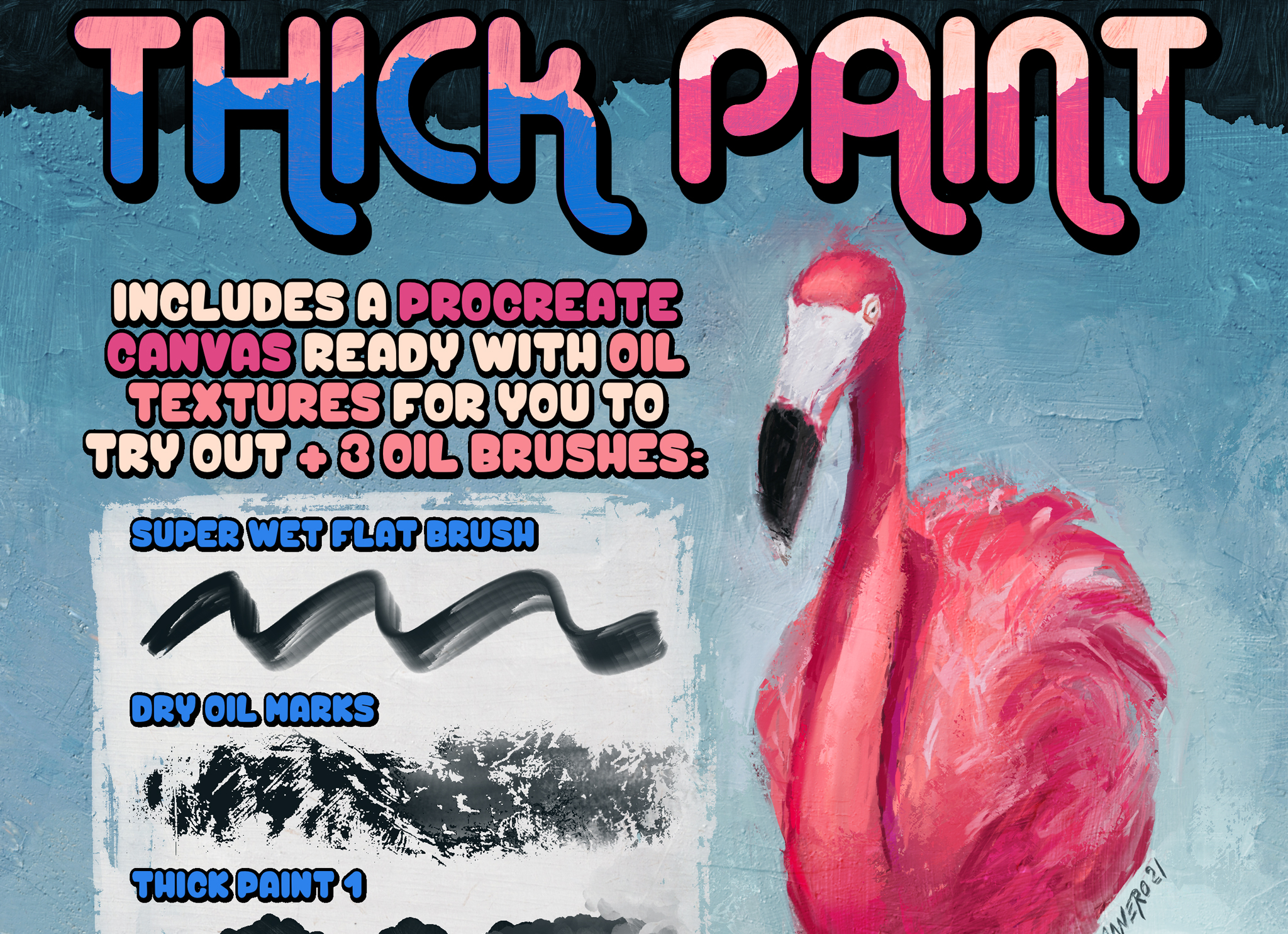 Oil Brushes For Procreate - GraphicsBunker